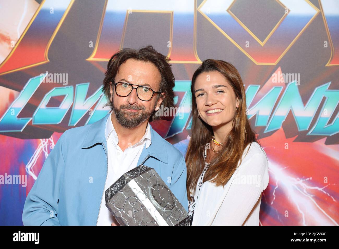 Paris, France. July 07, 2022, Alex Jaffray and his daughter attends the ...