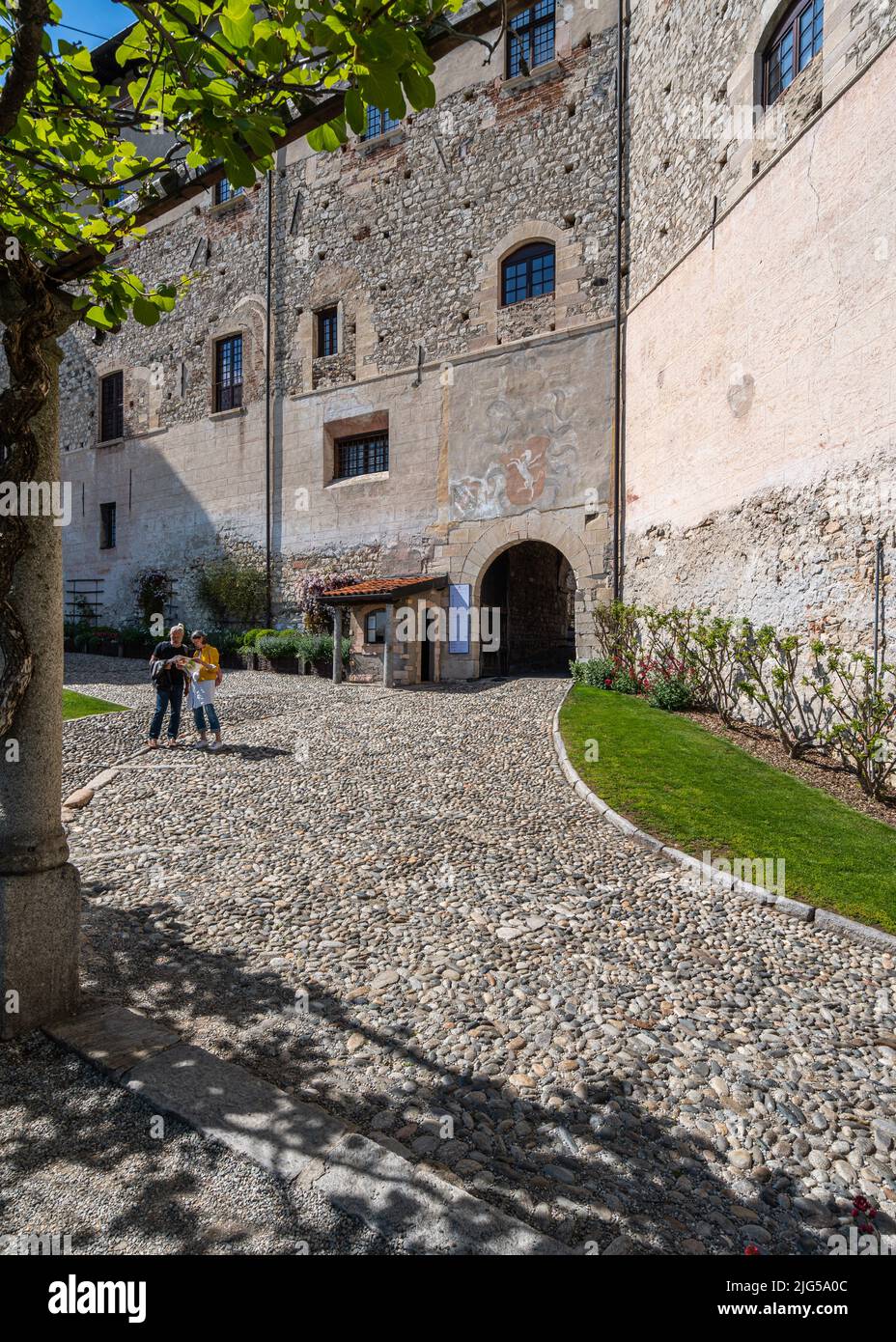 The entrance of Rocca d'Angera, a famous medieval castle on the shores ...