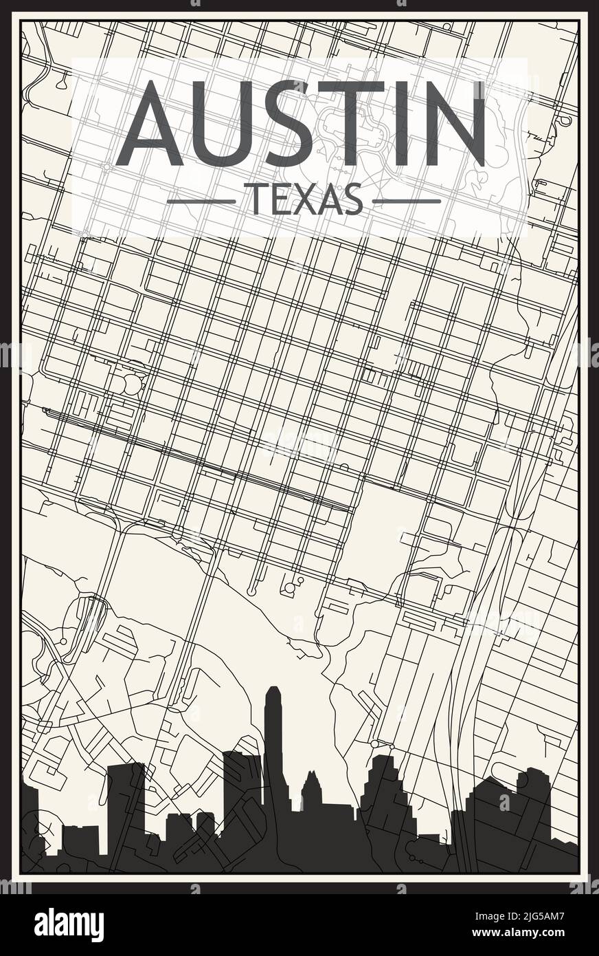Austin skyline drawing hi-res stock photography and images - Alamy