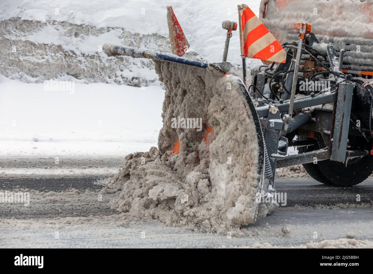 snow plow clears road in switzerland Stock Photo - Alamy