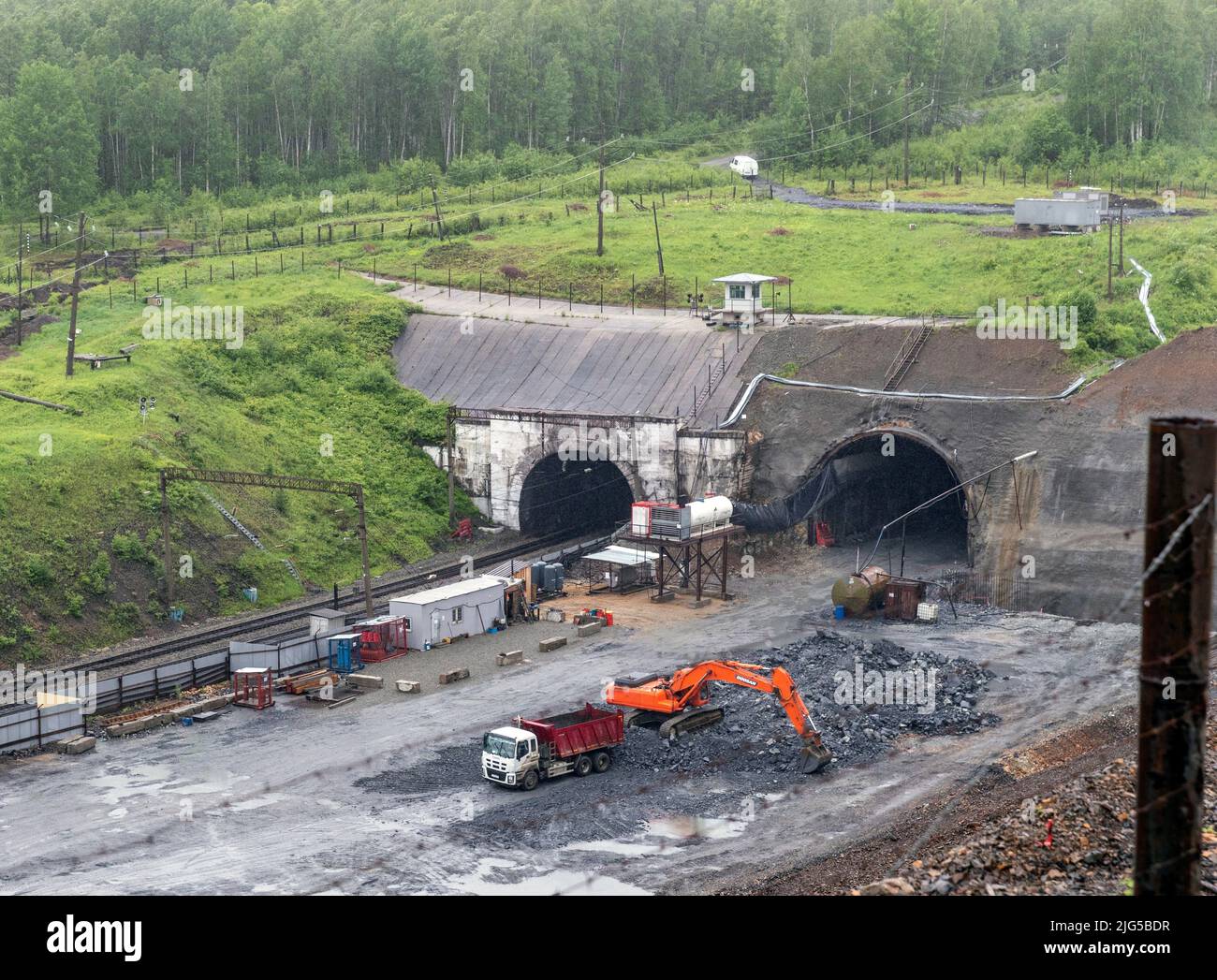 Transbaikal railway. Construction of the new Kerak Tunnel of the Trans ...