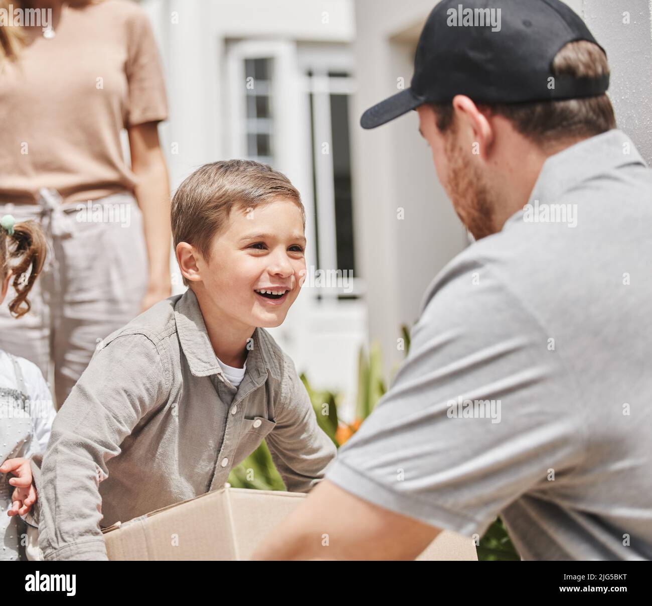 Person collecting parcel delivery hi-res stock photography and images ...