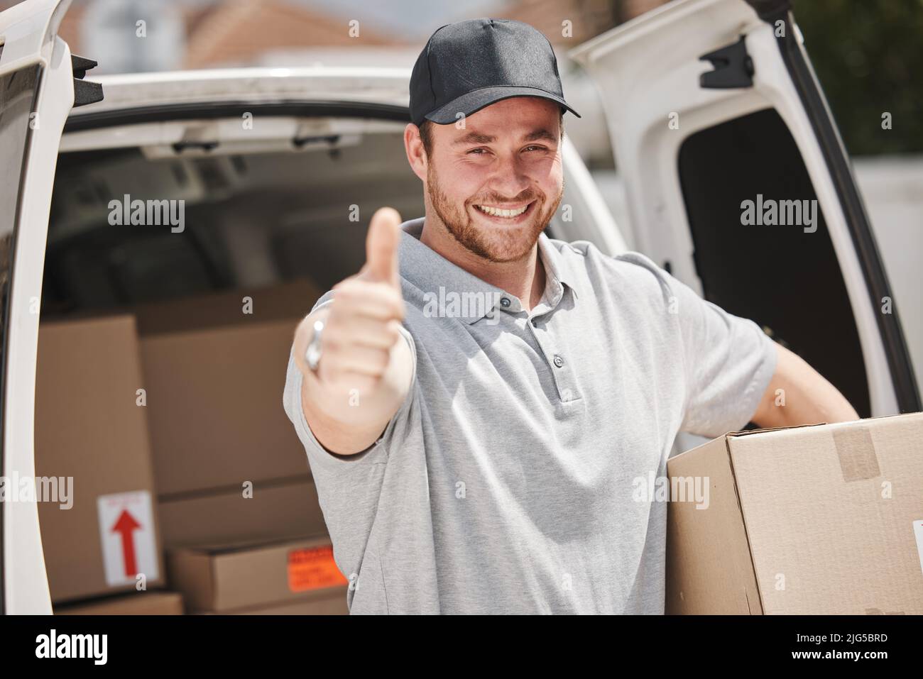 I always make my deliveries on time. Cropped portrait of a handsome ...