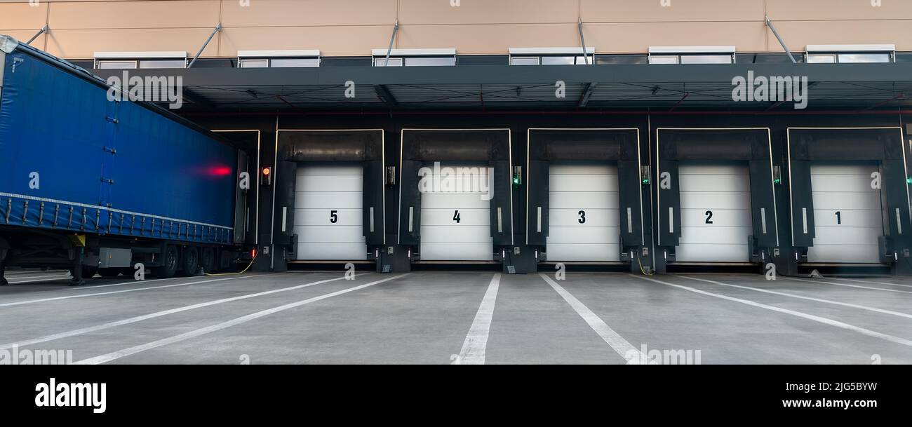 Innovative modern logistics warehouse center complex building exterior ...