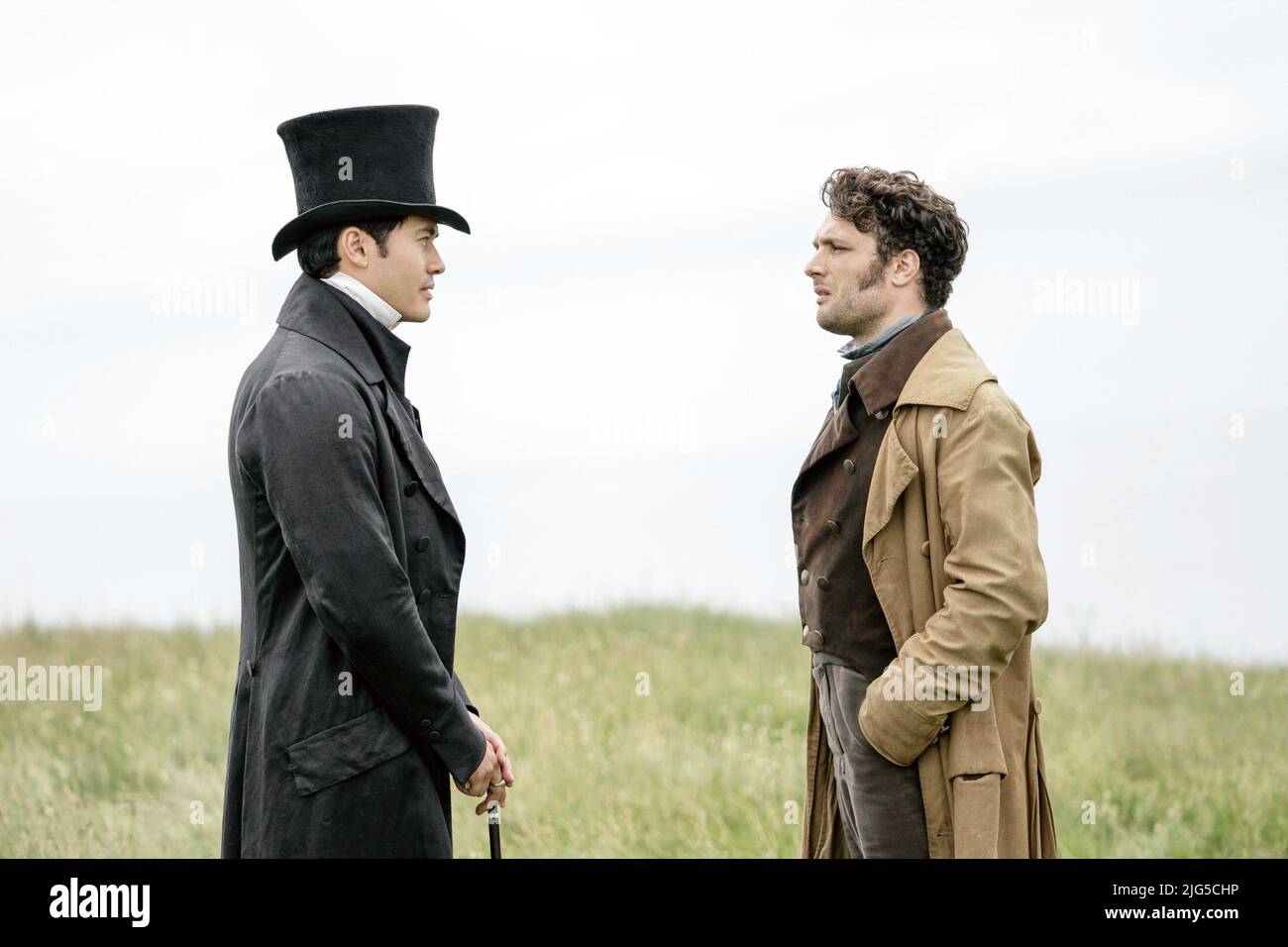 PERSUASION, from left: Henry Golding as Mr. Elliot, Cosmo Jarvis as ...