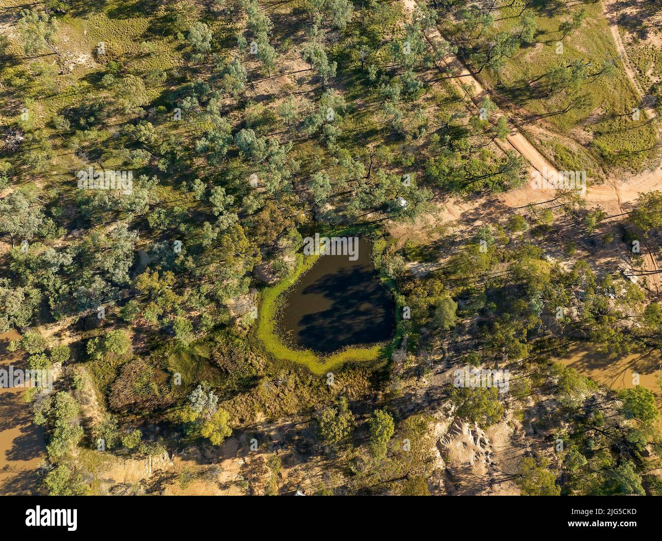 Drone aerial of part of the Reward diggings sapphire mining leases ...