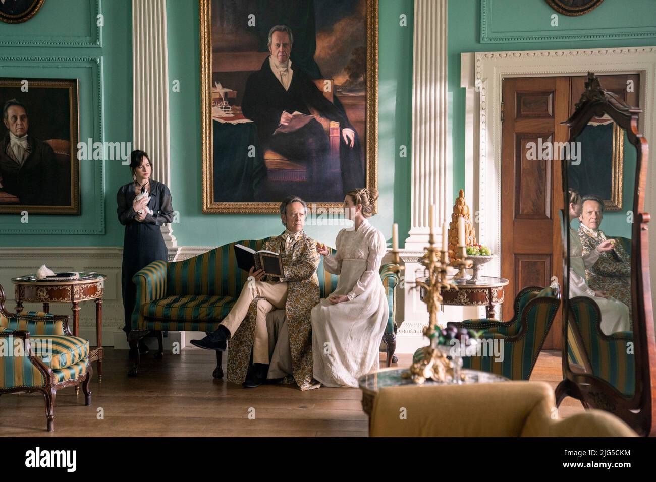 PERSUASION, from left: Dakota Johnson, as Anne Elliot, Richard E. Grant ...