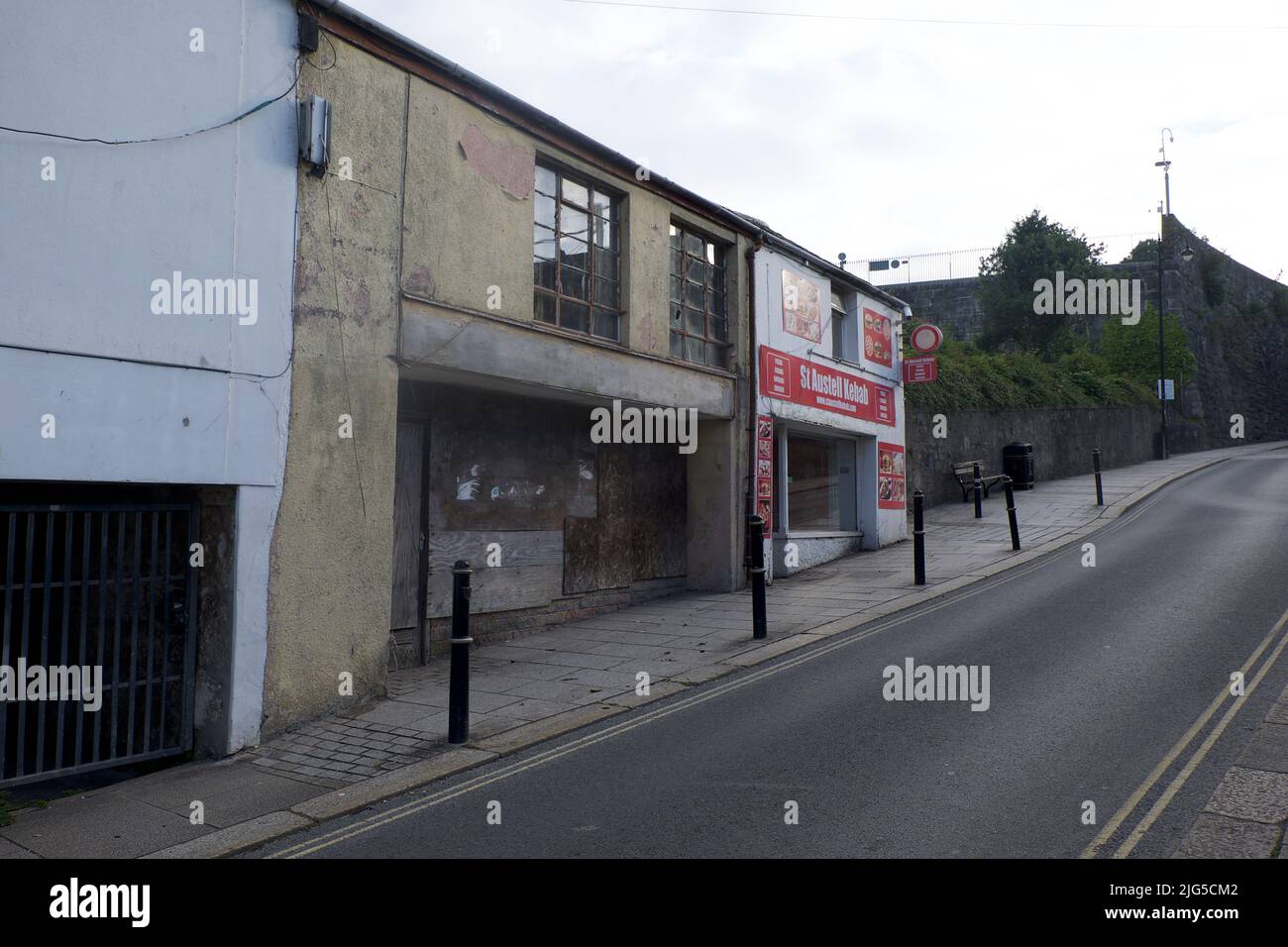 St Austell Cornwall England 07 06 2022 Town centre buildings and layout ...