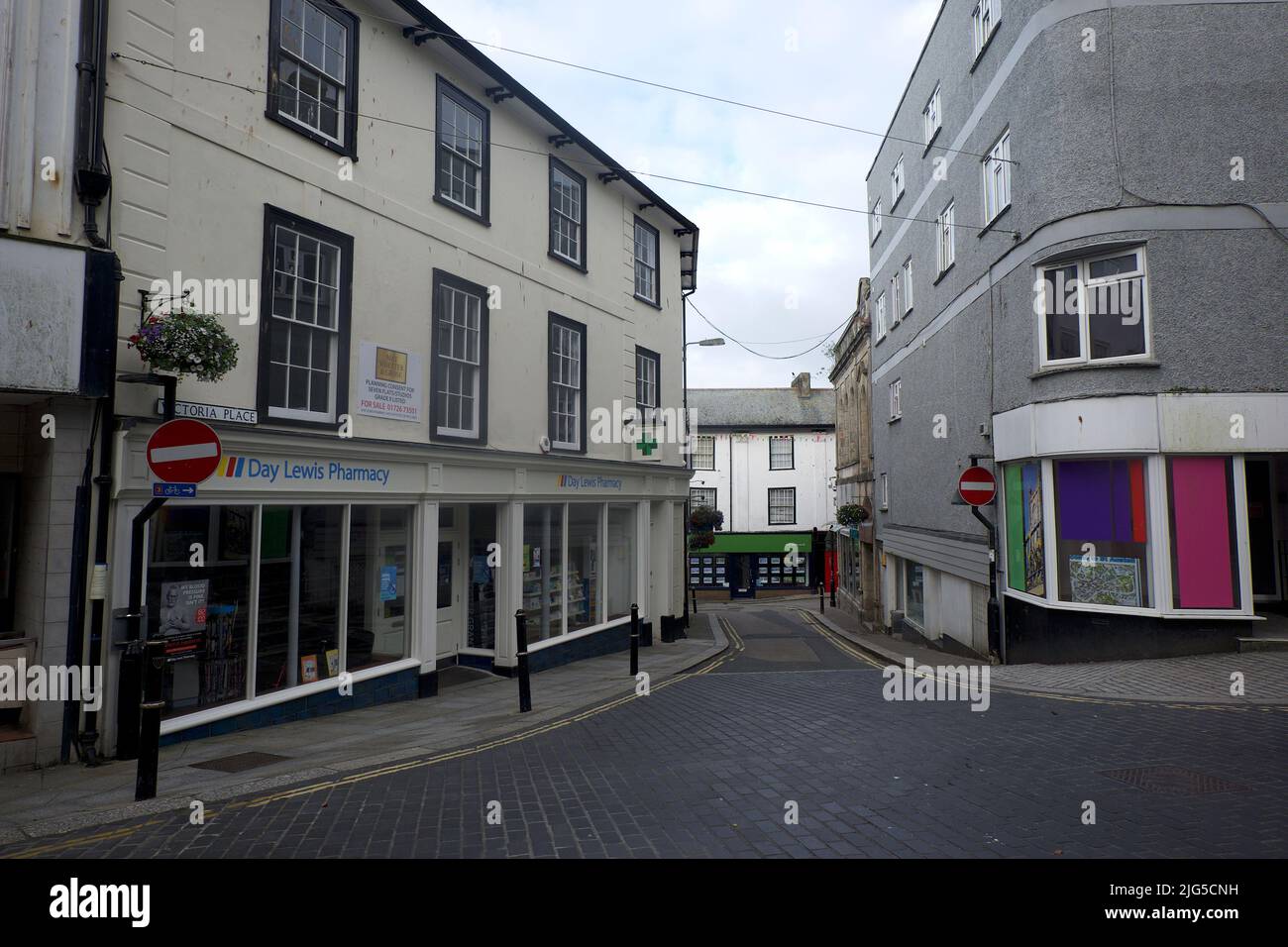 St Austell Cornwall England 07 06 2022 Town centre buildings and layout ...