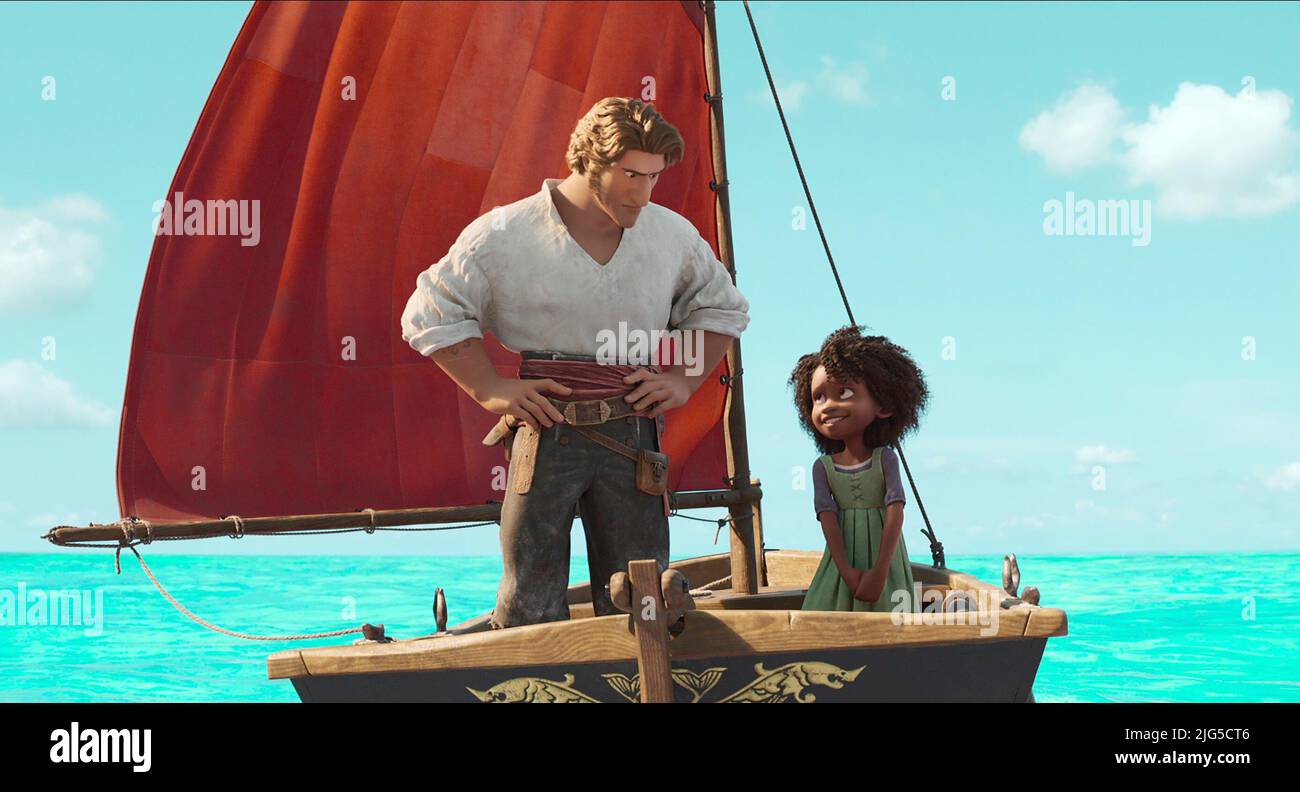 THE SEA BEAST, from left: Jacob Holland (voice: Karl Urban), Maisie ...