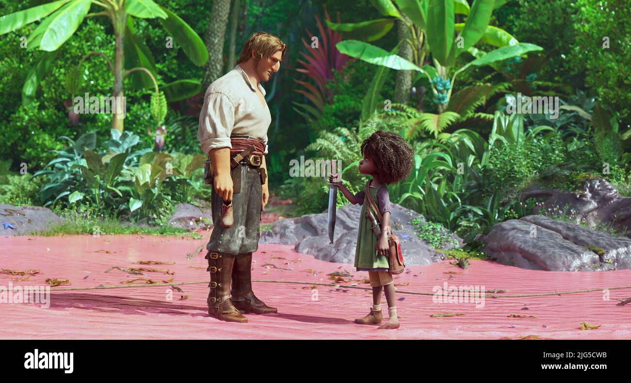 THE SEA BEAST, from left: Jacob Holland (voice: Karl Urban), Maisie ...