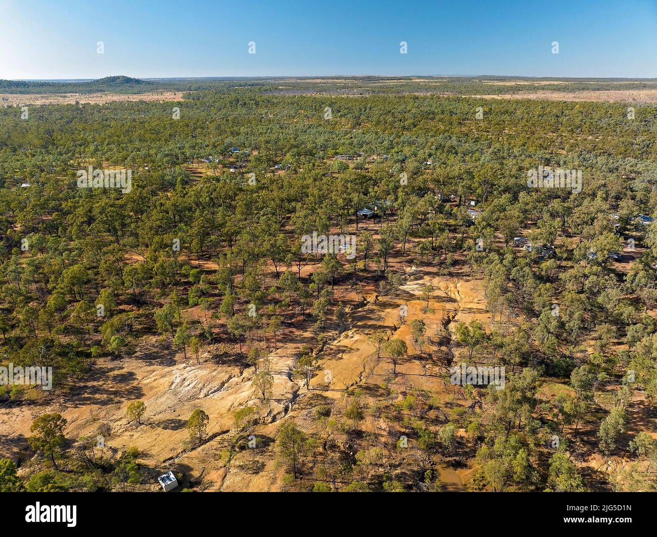 Drone aerial of part of the Reward diggings sapphire mining leases ...