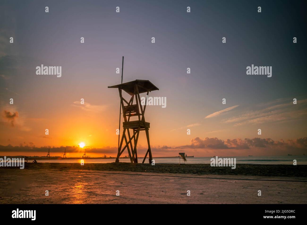 Lifeguard post on a beach in the Mediterranean Sea Stock Photo - Alamy