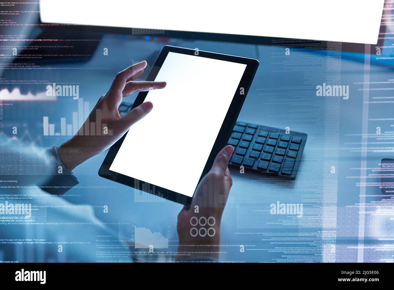 Im all about the data. Cropped shot of an unrecognisable businesswoman ...