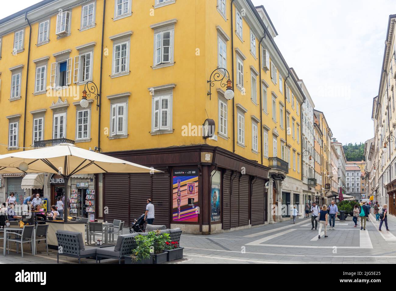 Pedestrianised Via San Lazzaro (shopping street), Trieste, Friuli ...