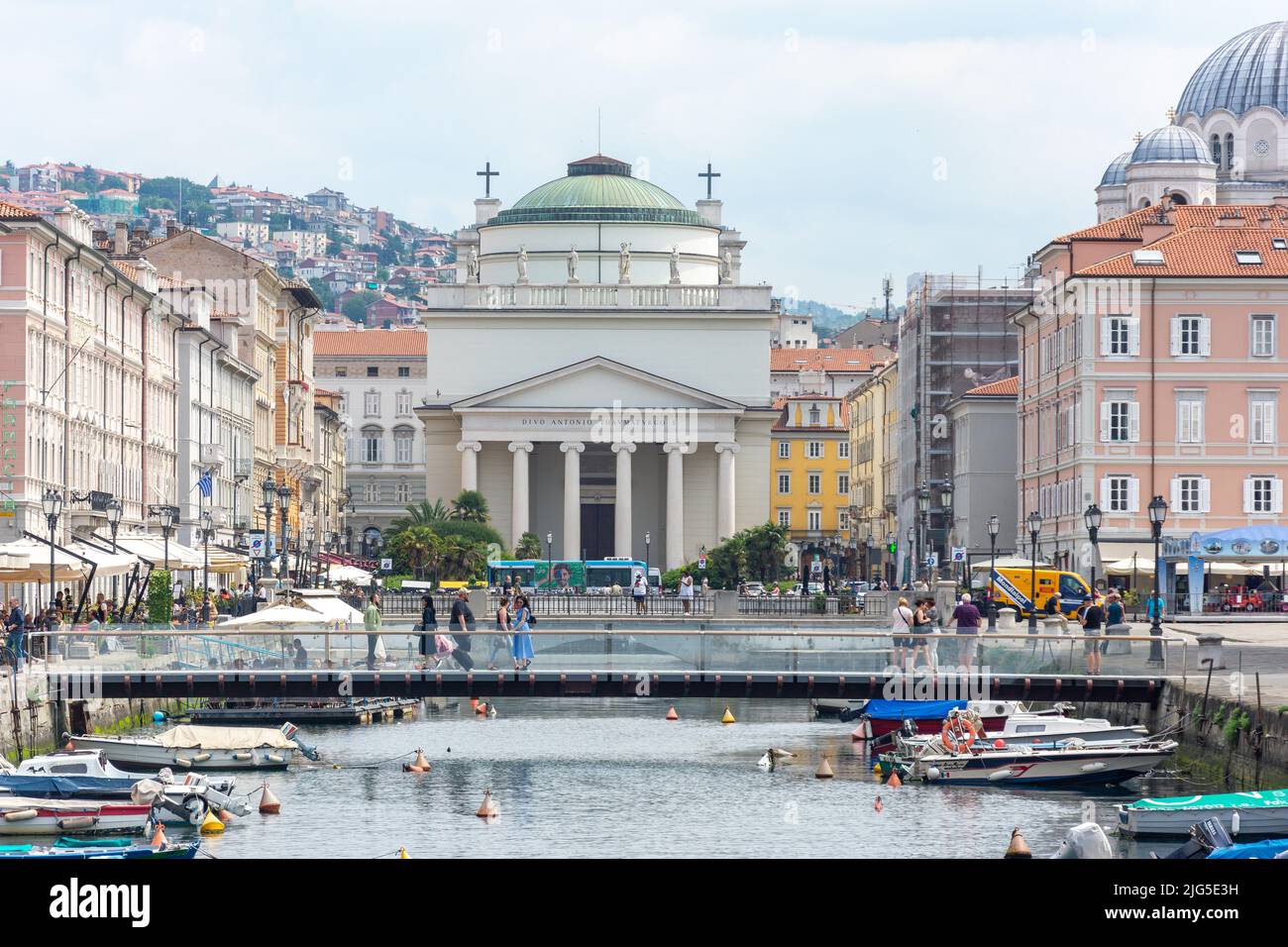 Church of Sant'Antonio and Canal Grande di Trieste, Trieste, Friuli ...
