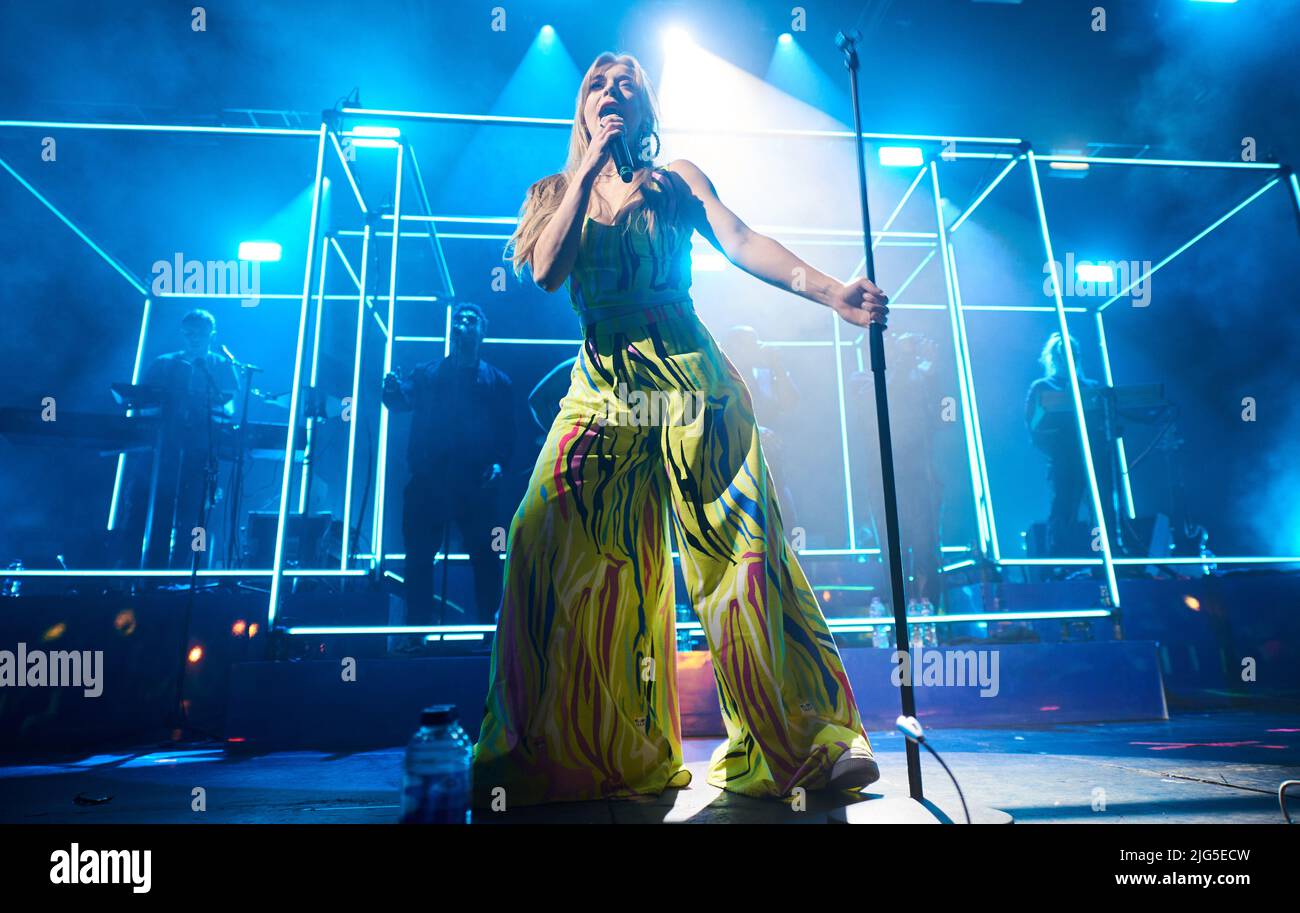 Becky Hill performing in concert to a sold-out crowd at Victoria ...