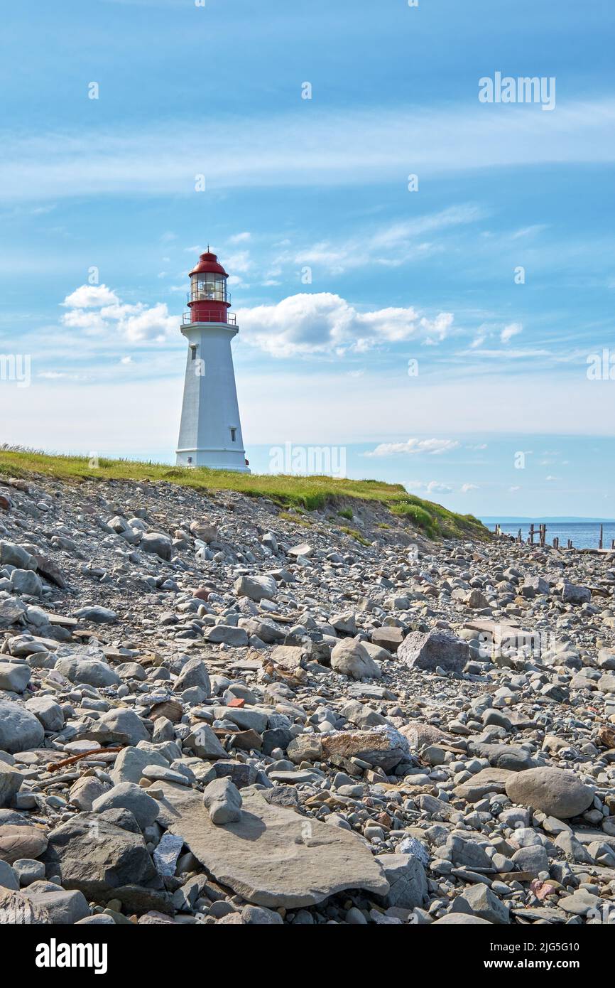 The Low Point Lighthouse is located near New Victoria Nova Scotia and ...