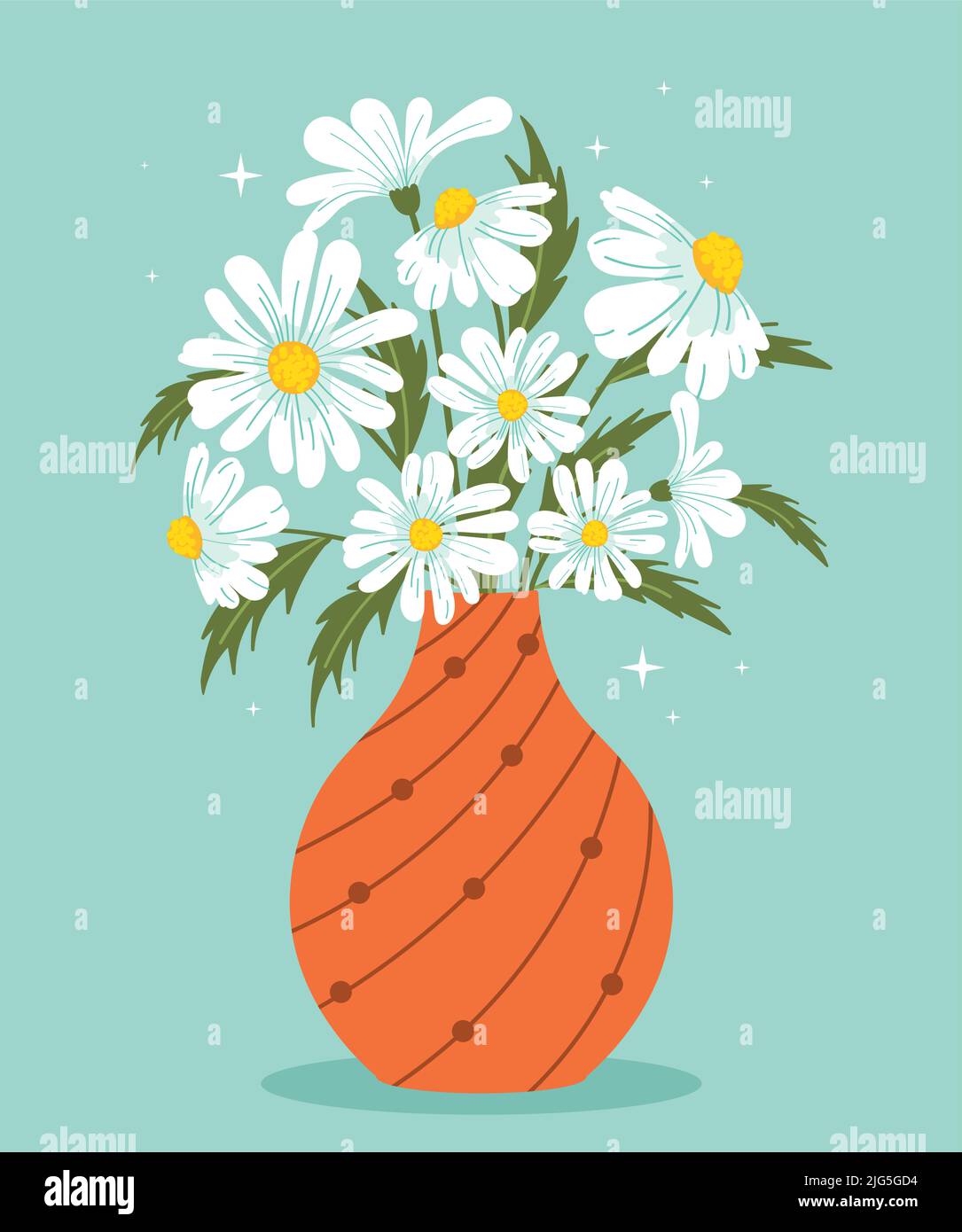Beautiful daisies in spring garden Stock Vector Images - Alamy