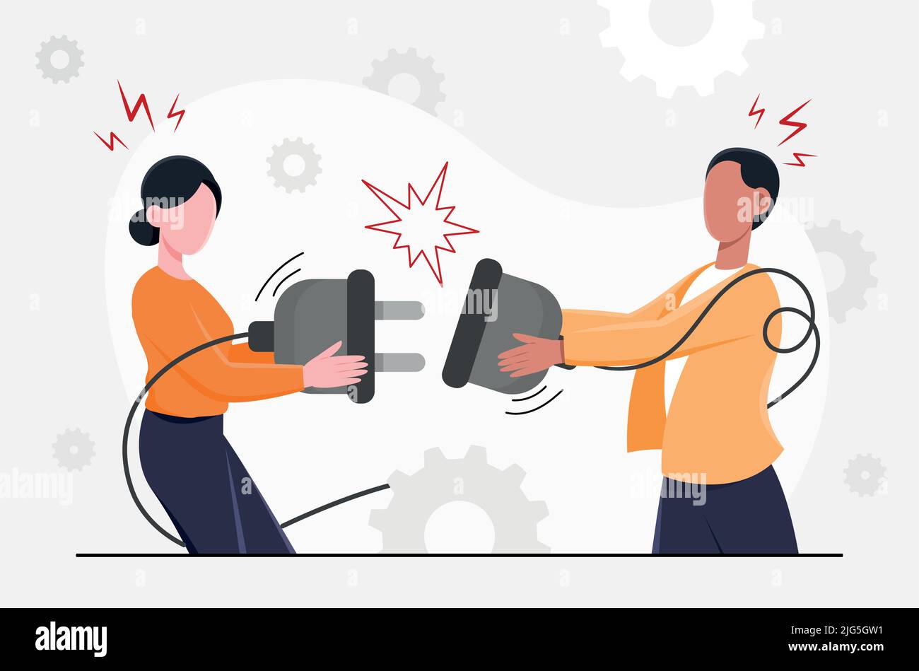 Broken electricity socket Cut Out Stock Images & Pictures - Alamy