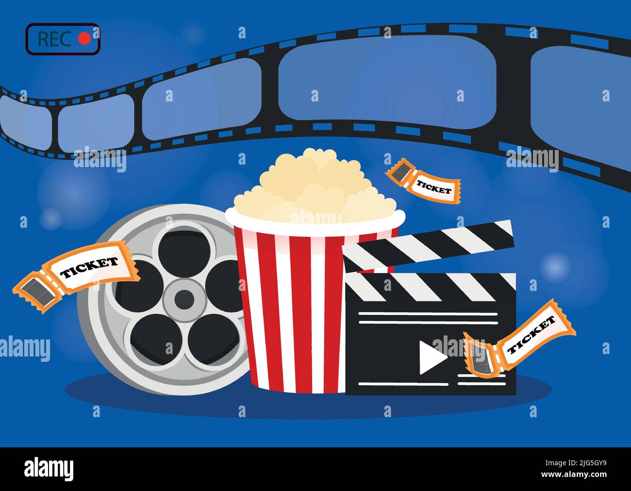 Cinema items in retro style Stock Vector Image & Art - Alamy