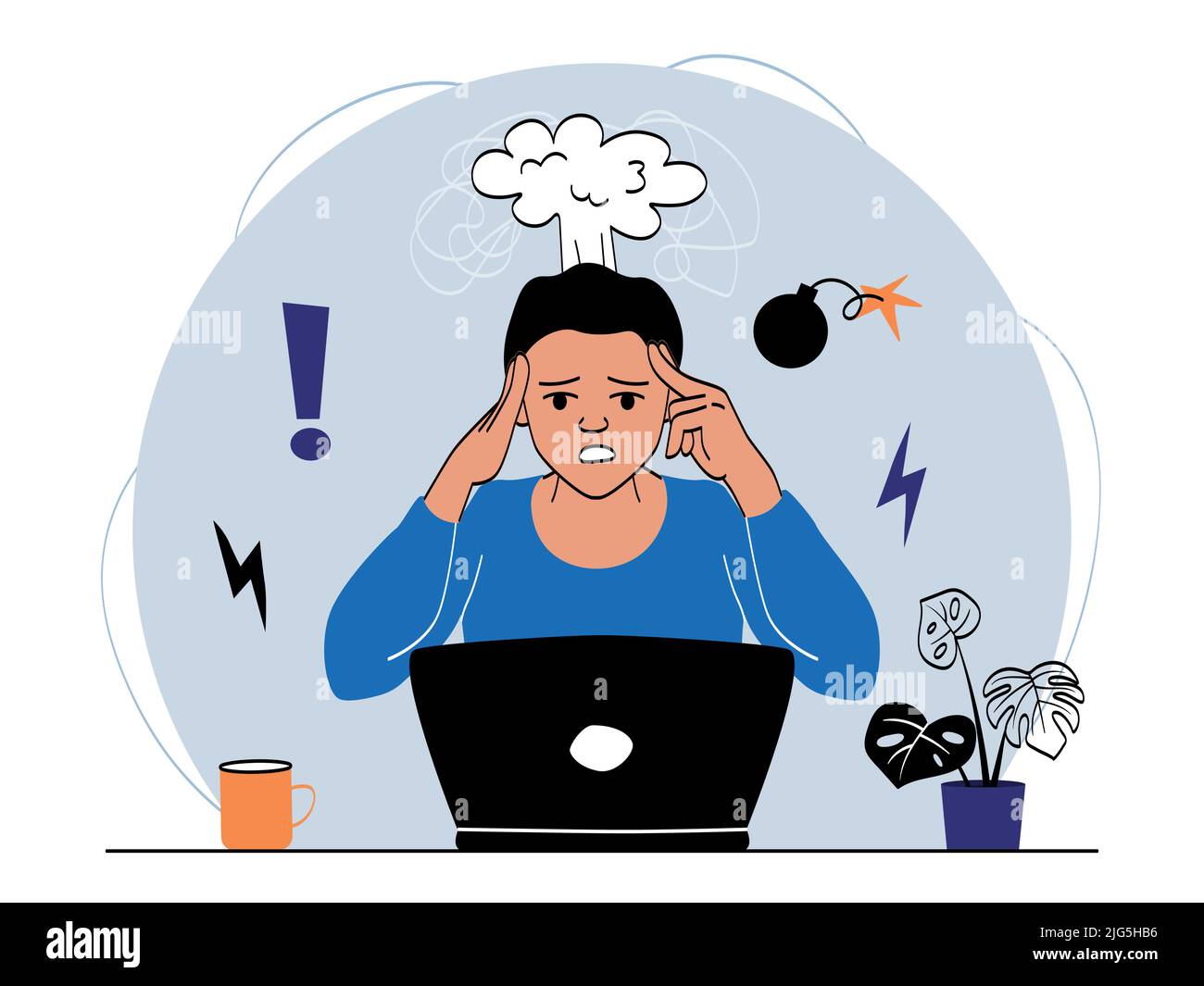 Psychological stress and emotional burnout Stock Vector Image & Art - Alamy