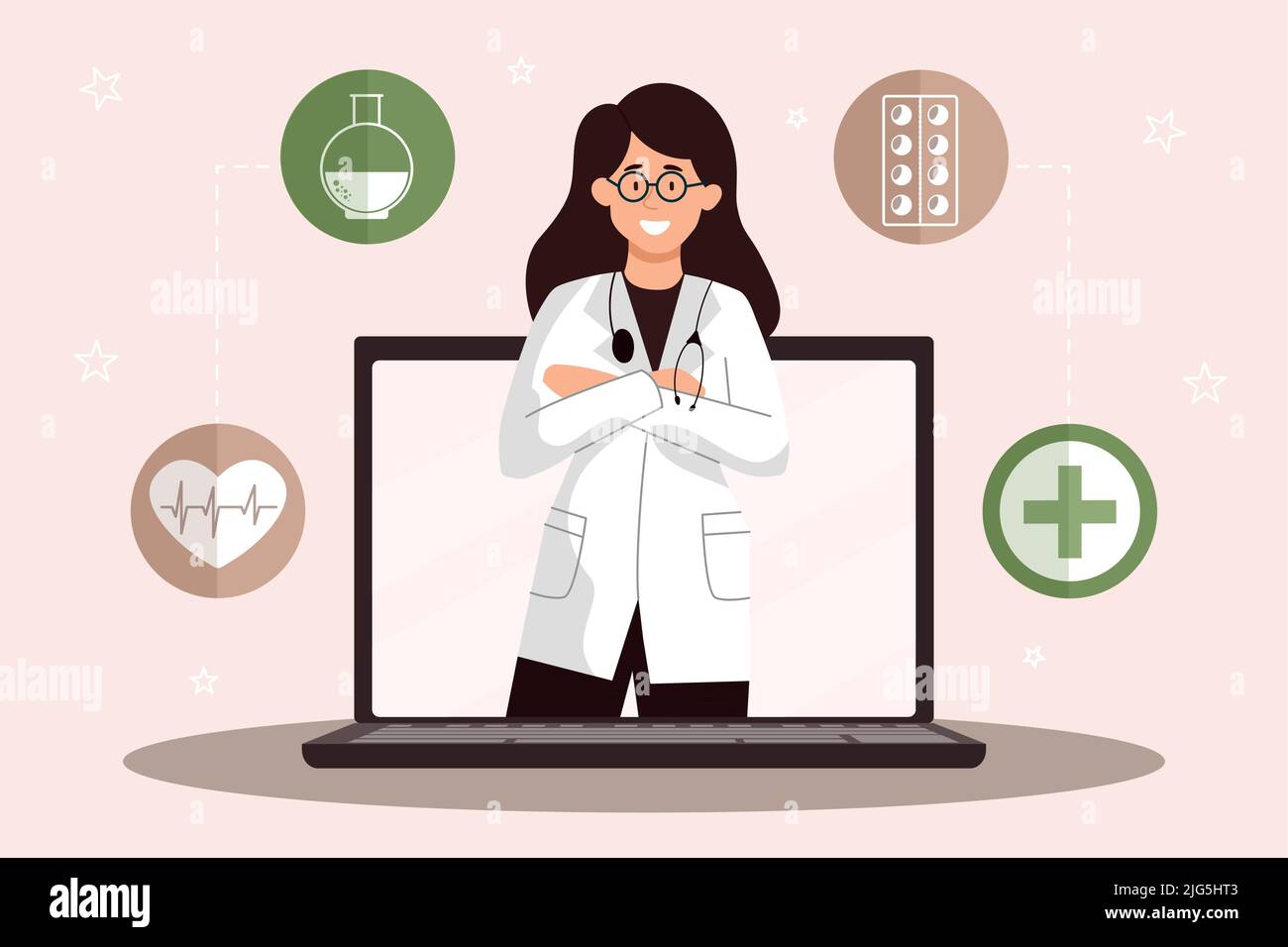 Stethoscope laptop pills on Stock Vector Images - Alamy