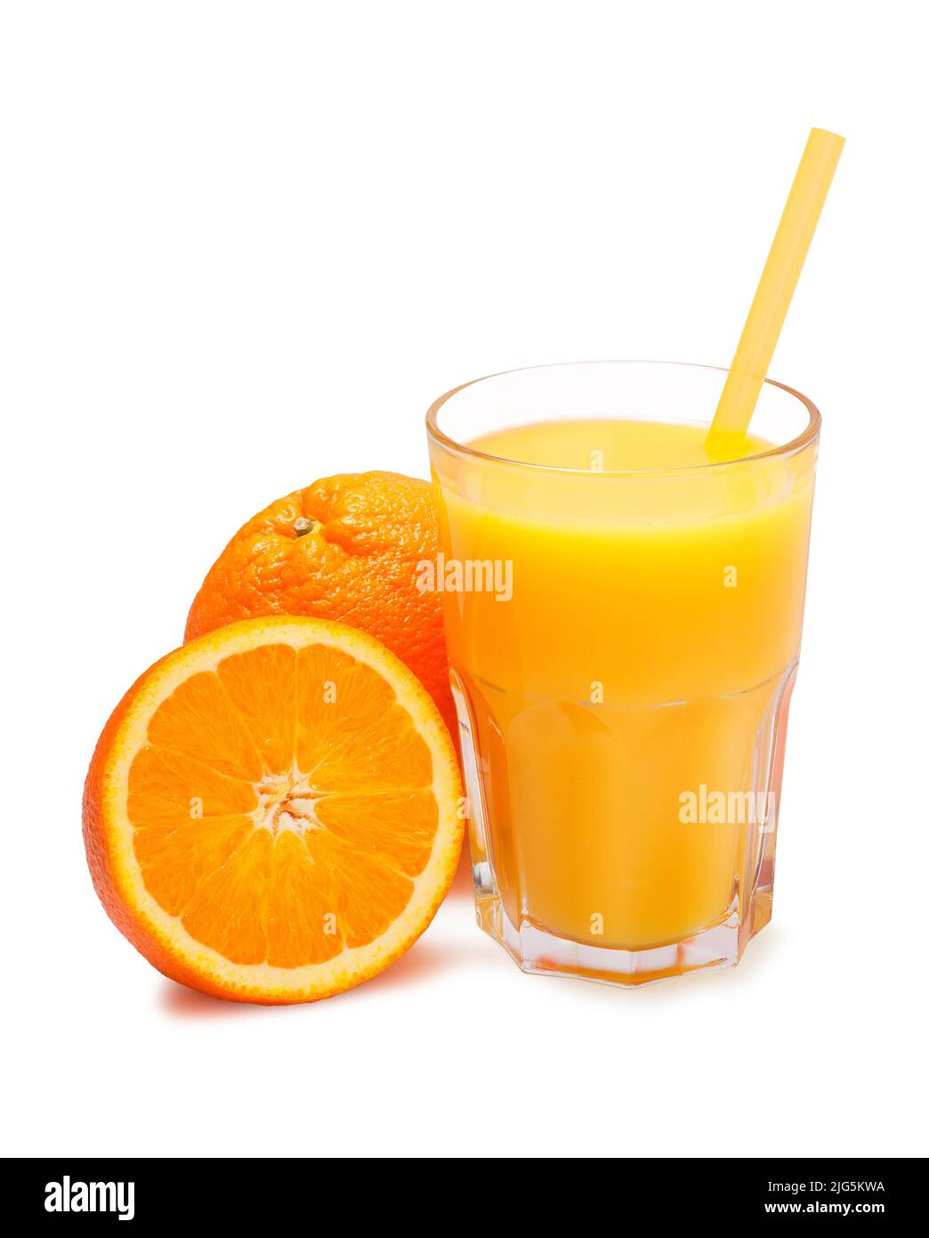 glass of freshly pressed orange juice isolated Stock Photo - Alamy
