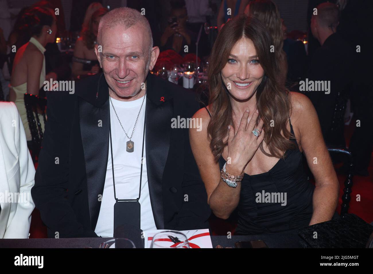 Paris, France. July 07, 2022, Jean-Paul Gaultier and Carla Bruni at ...