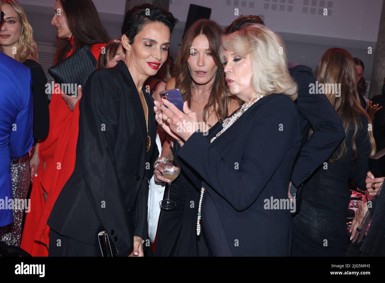 Paris, France. July 07, 2022, Farida Khelfa, Carla Bruni and Amanda ...