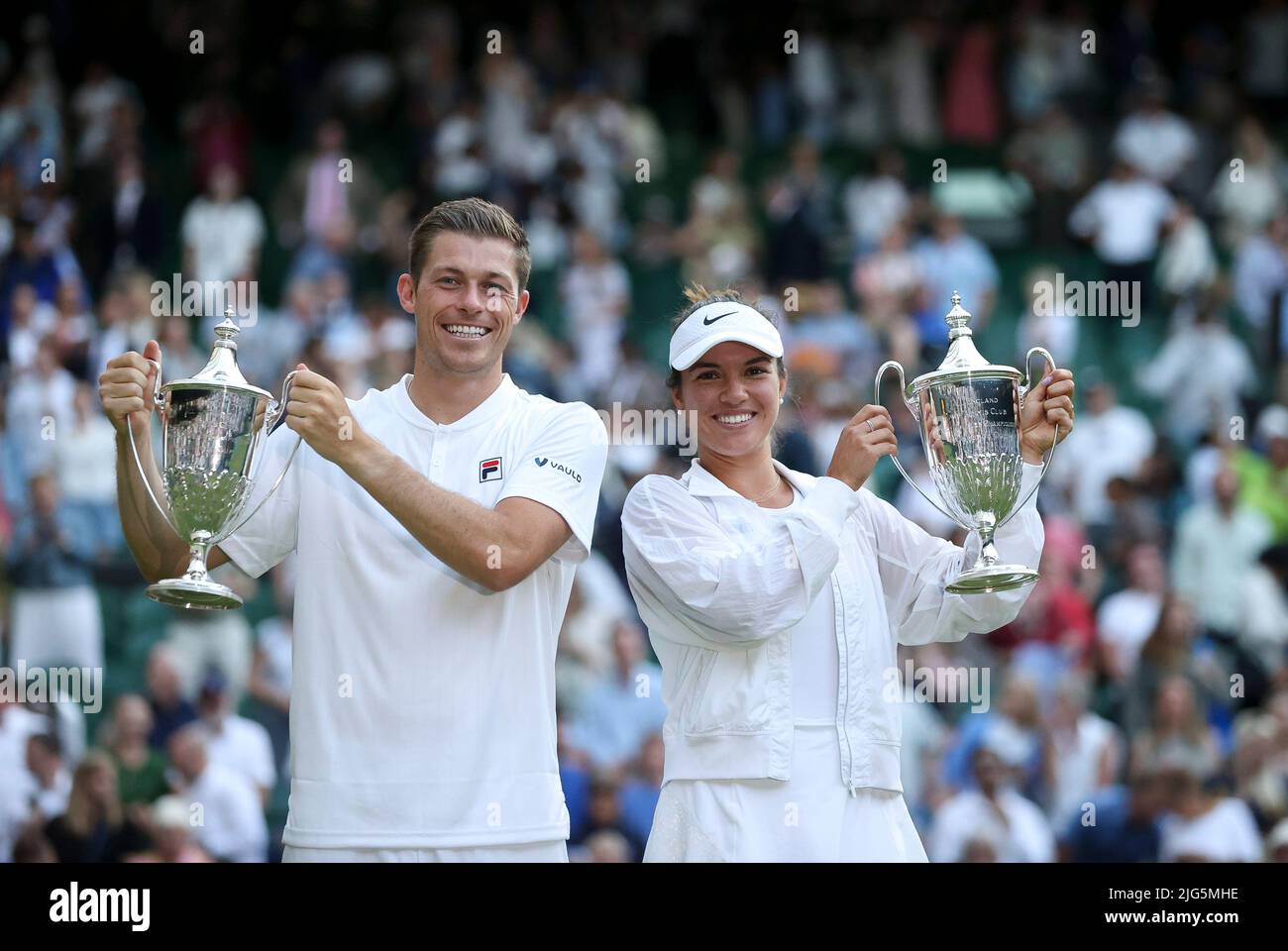 London, Britain. 7th July, 2022. Neal Skupski (L) of Great Britain and ...
