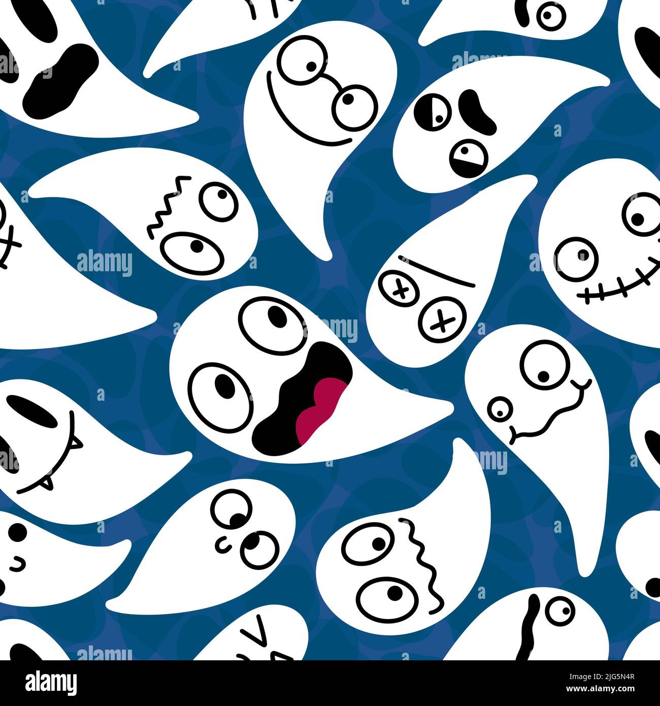 Autumn Halloween seamless cartoon ghost pattern for fabrics and ...