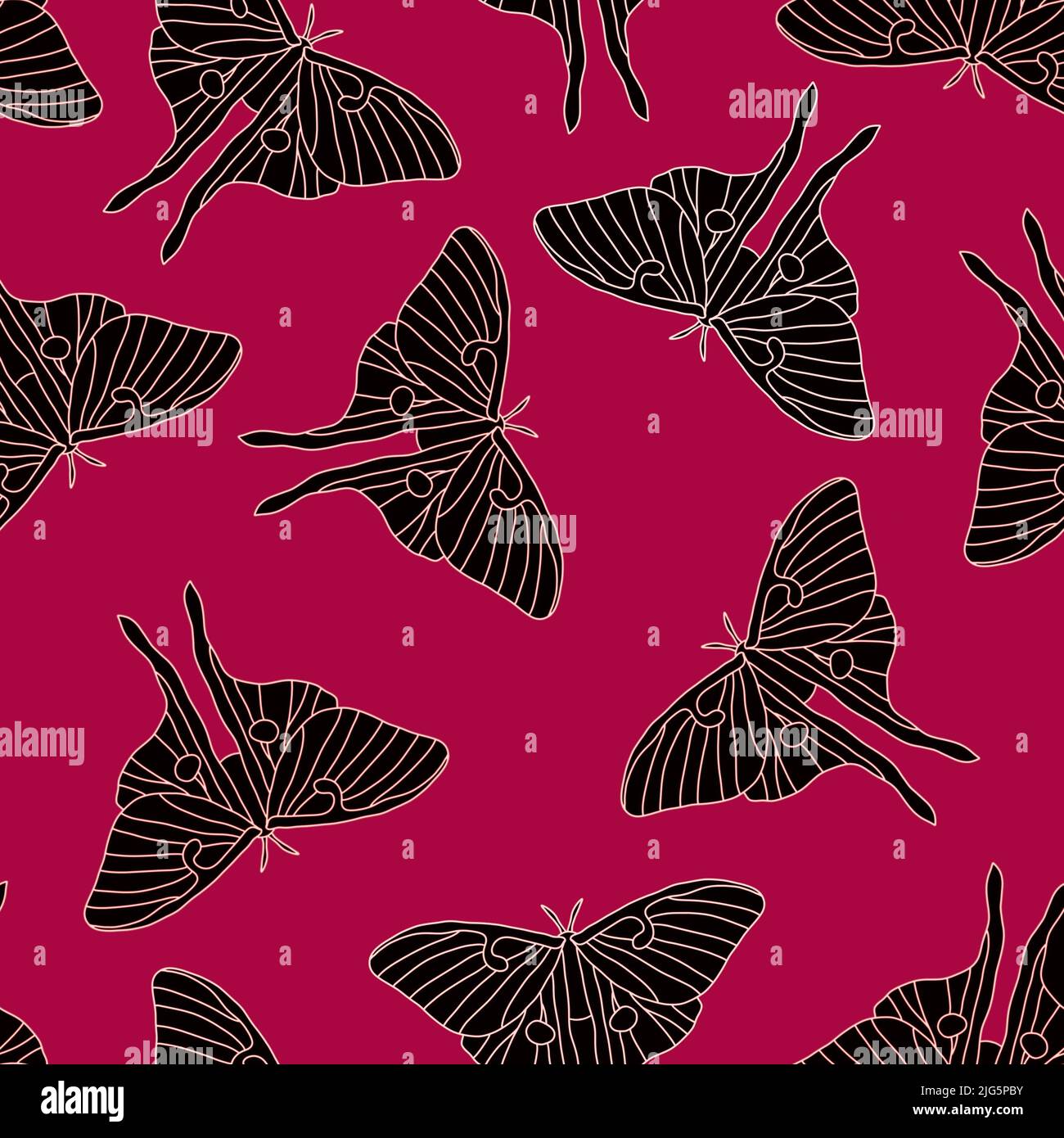 Luna moth seamless butterfly pattern for fabrics and wrapping paper and ...