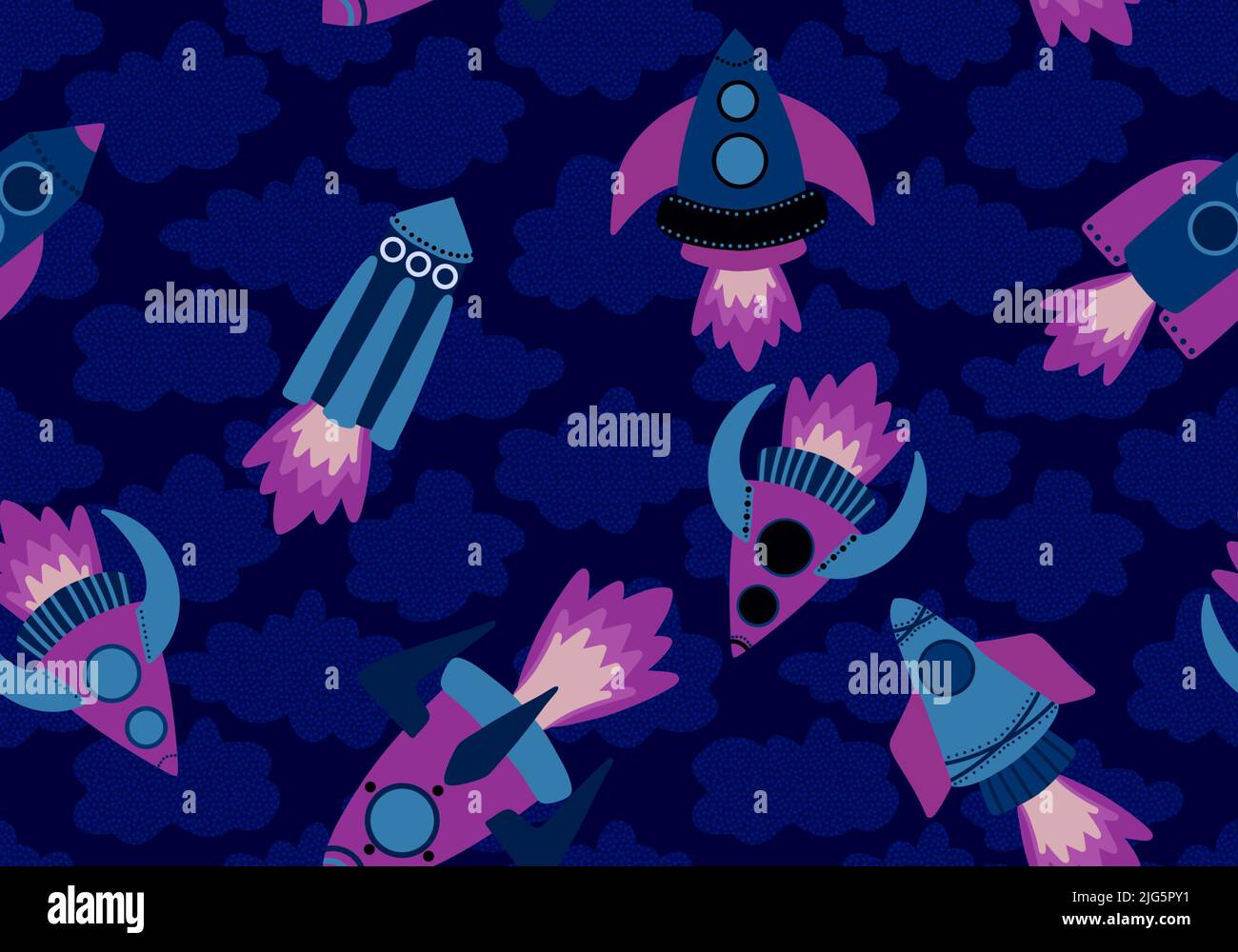 Cartoon seamless spaceship pattern for fabrics and kids and school ...