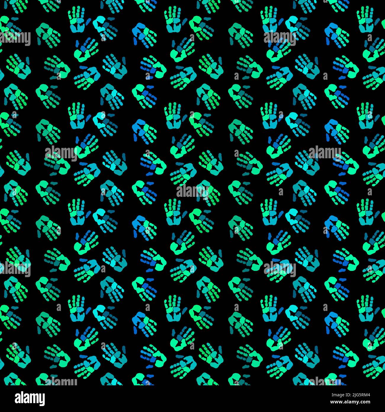 Handprint seamless team work pattern for school and fabrics and kids ...