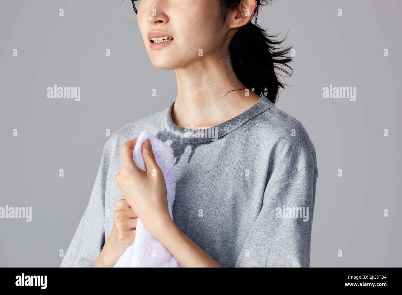 Sweat and hot Japanese woman Stock Photo - Alamy