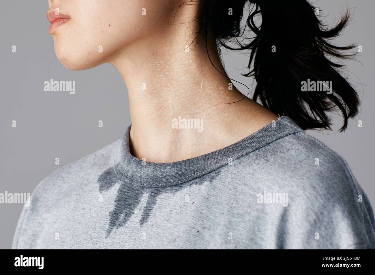 Sweat and hot Japanese woman Stock Photo - Alamy