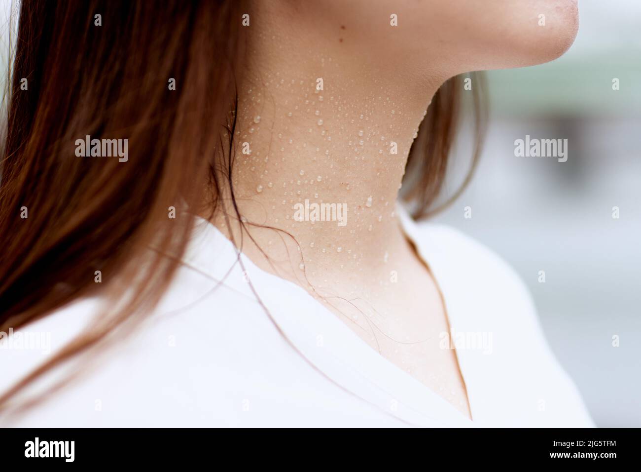 Sweat and hot Japanese woman Stock Photo - Alamy