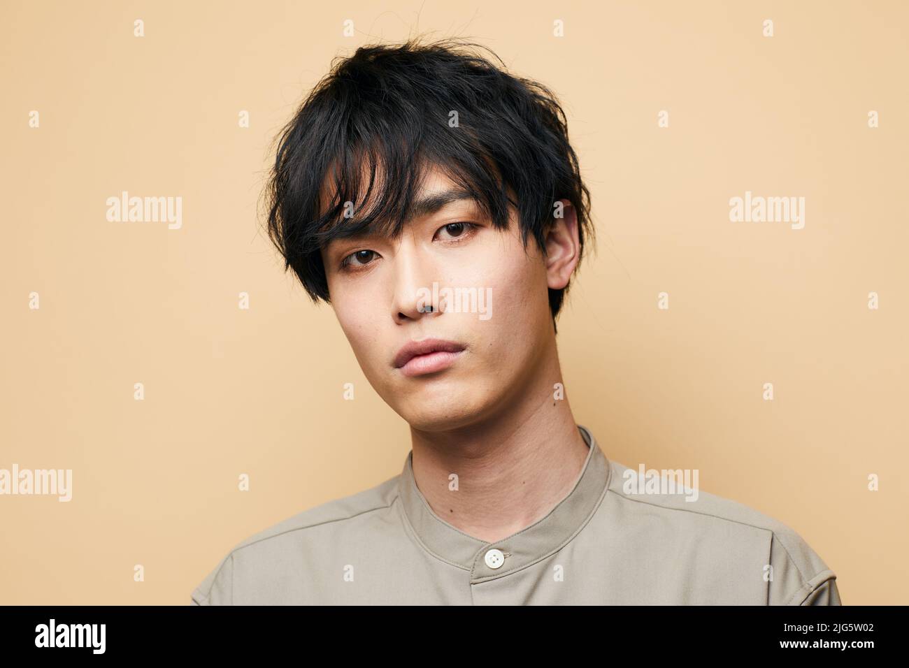 Japanese man studio portrait Stock Photo - Alamy