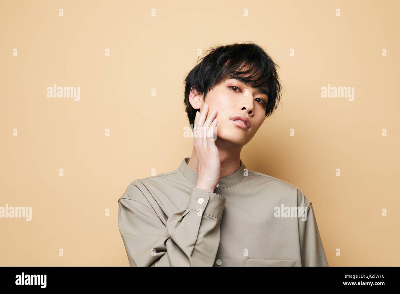 Japanese man studio portrait Stock Photo - Alamy