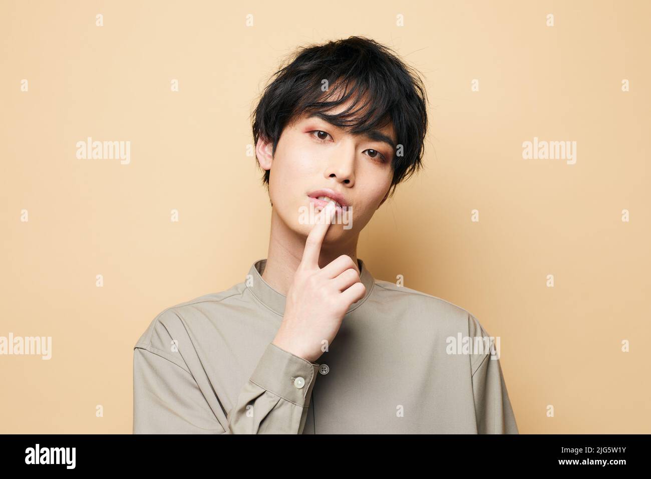 Japanese man studio portrait Stock Photo - Alamy
