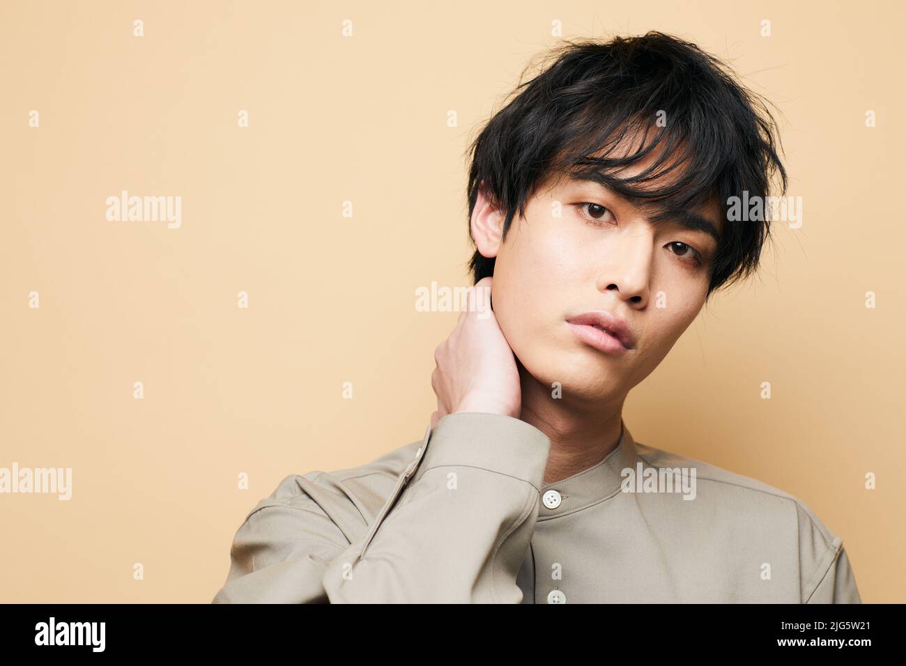 Japanese man studio portrait Stock Photo - Alamy