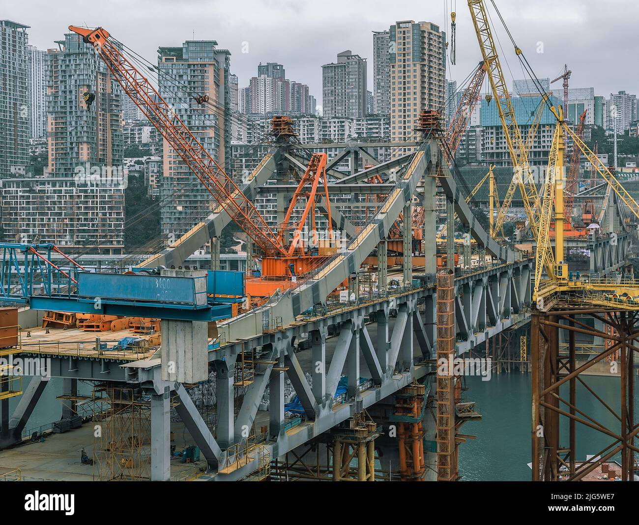 This is Chongqing, China, where a bridge is being built over the ...