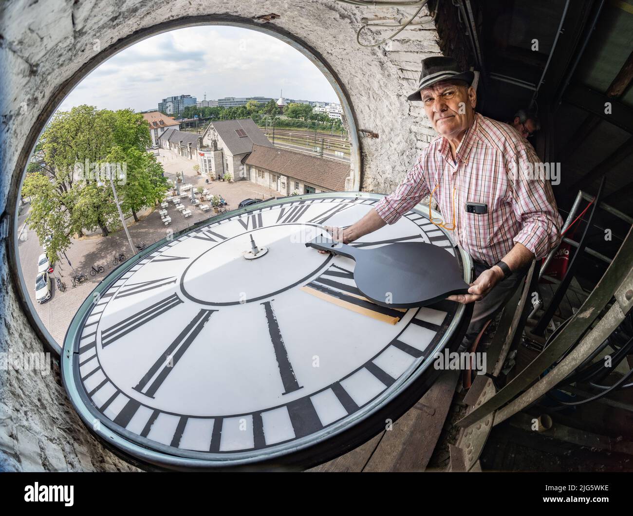 Darmstadt, Germany. 06th July, 2022. High up under the roof of ...