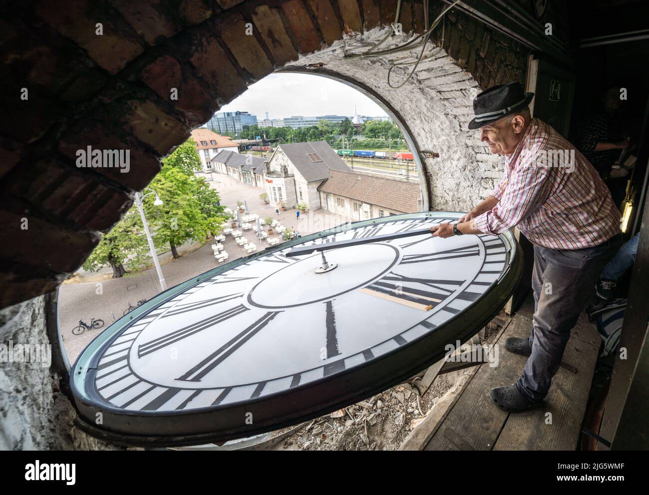 Darmstadt, Germany. 06th July, 2022. High up under the roof of ...