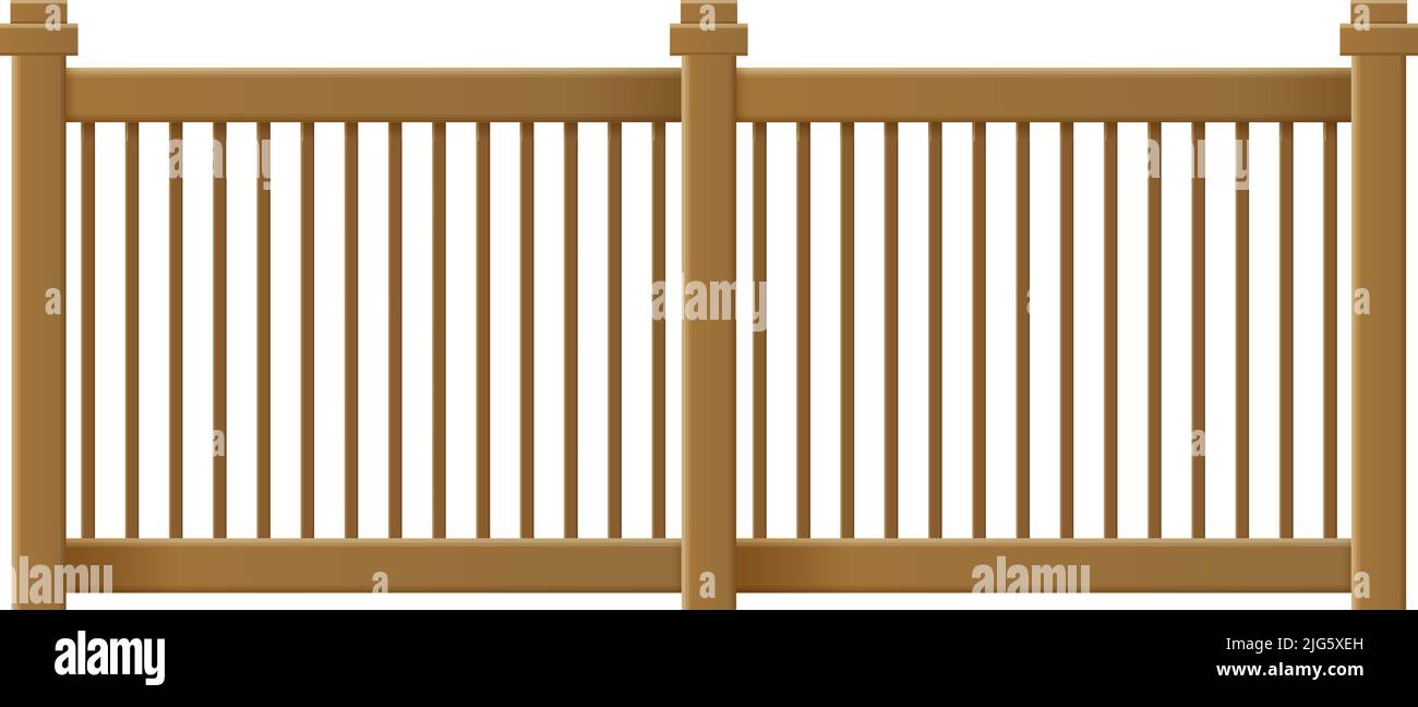 Balcony fence railing composition with realistic front view image of ...