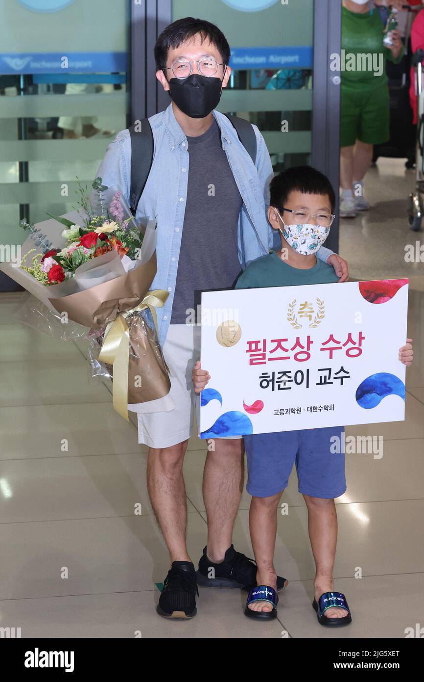 08th July, 2022. Fields Prize winner visits S. Korea June Huh, a Korean ...