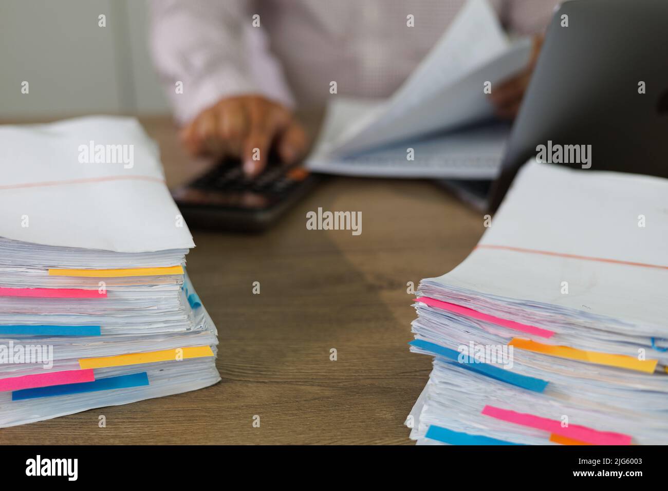 Business Documents concept document achieves on folders papers at busy ...