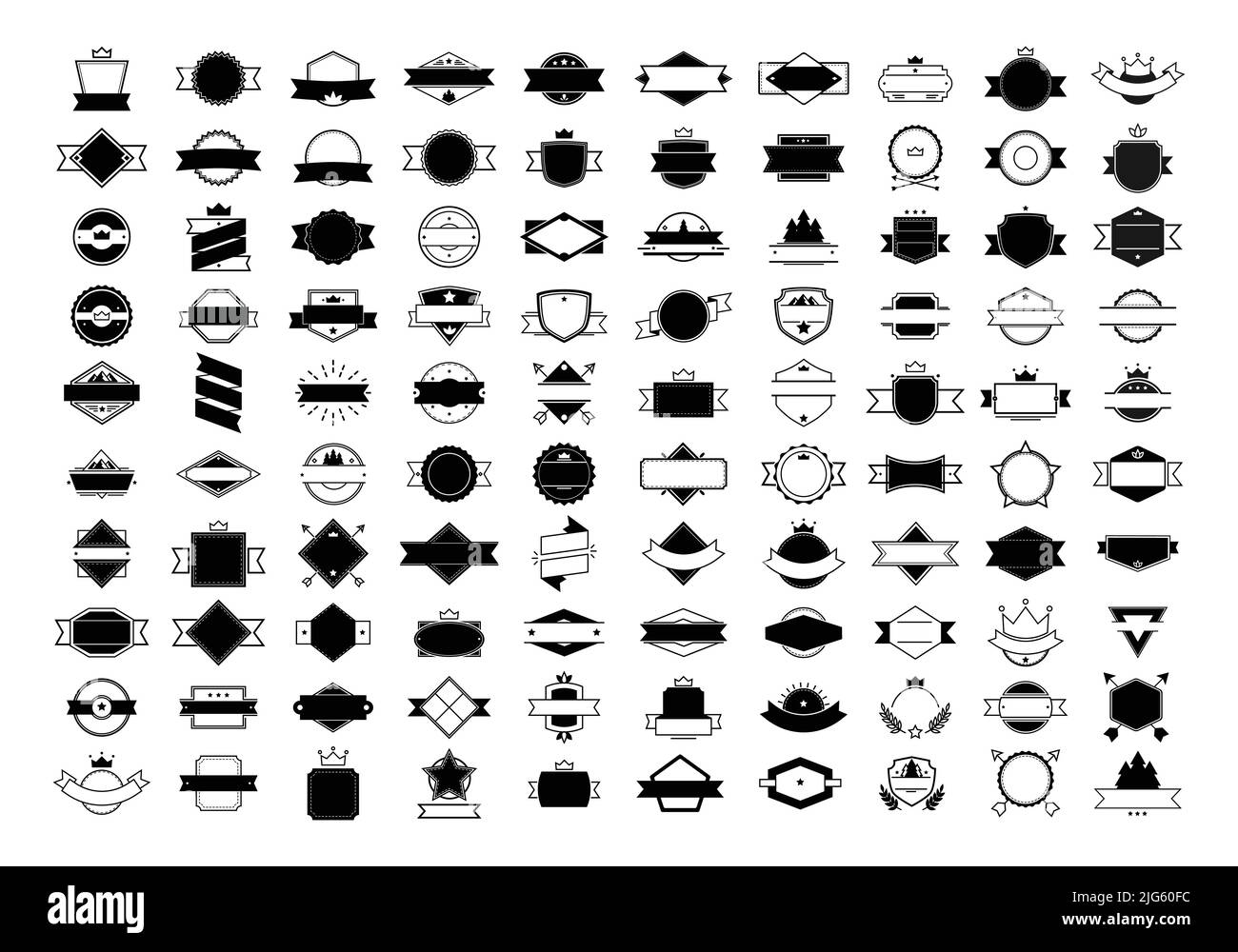 Badges and frames collection, border and label design elements Stock ...