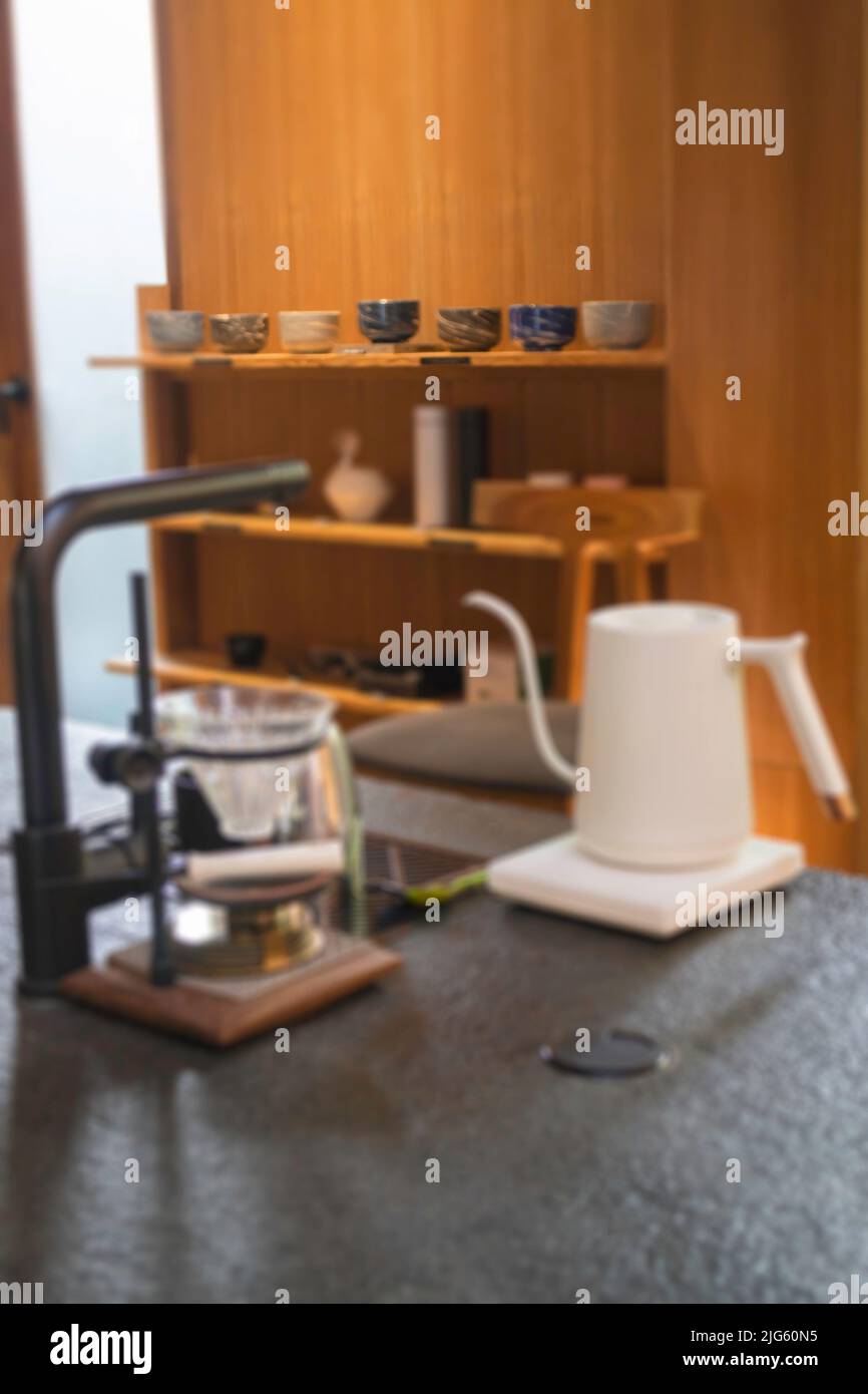 Interior design minimal style coffee shop, stock photo Stock Photo - Alamy